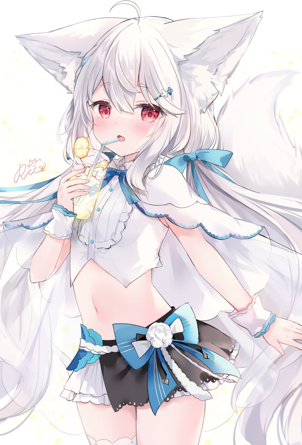 rukako indie virtual youtuber sakurada shiro animal ears tail | #1096044 | yande.re